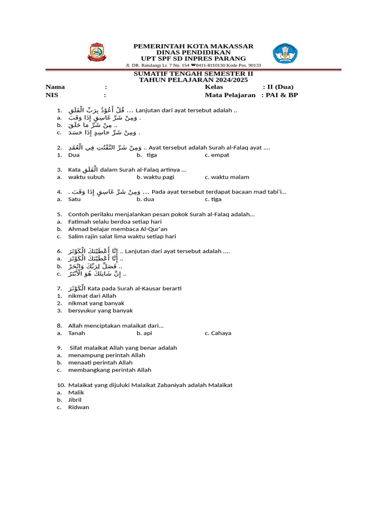 Sifat Malaikat Zabaniyah dalam PAI | PDF
