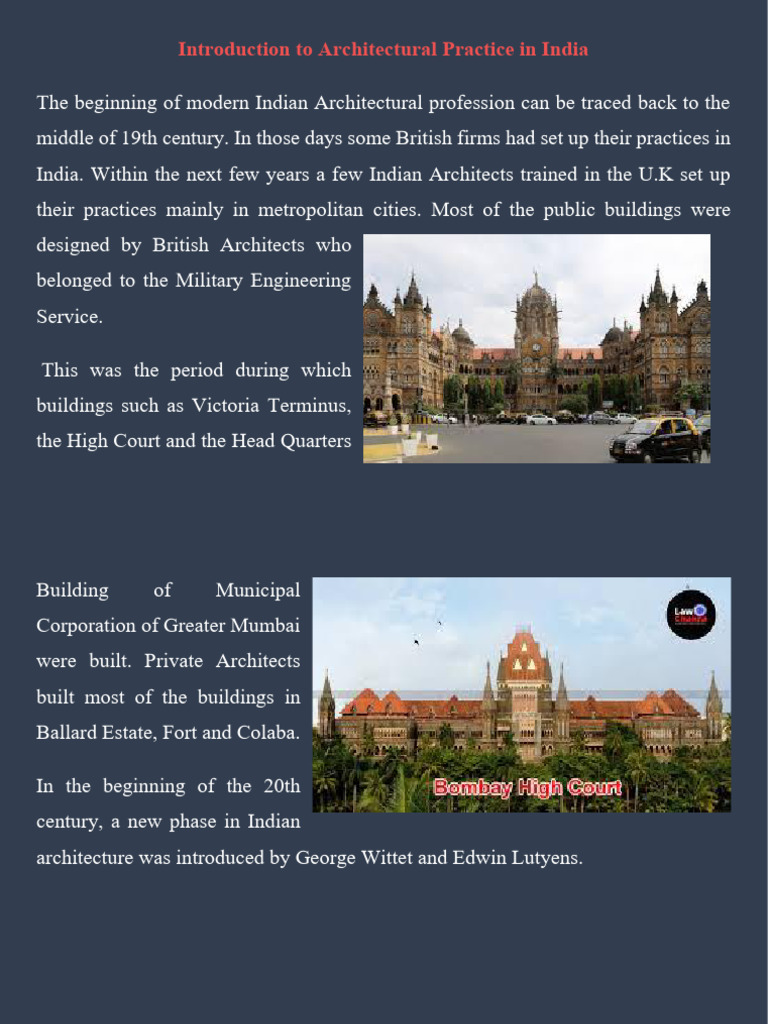 Introduction To Architectural Practice in India | PDF