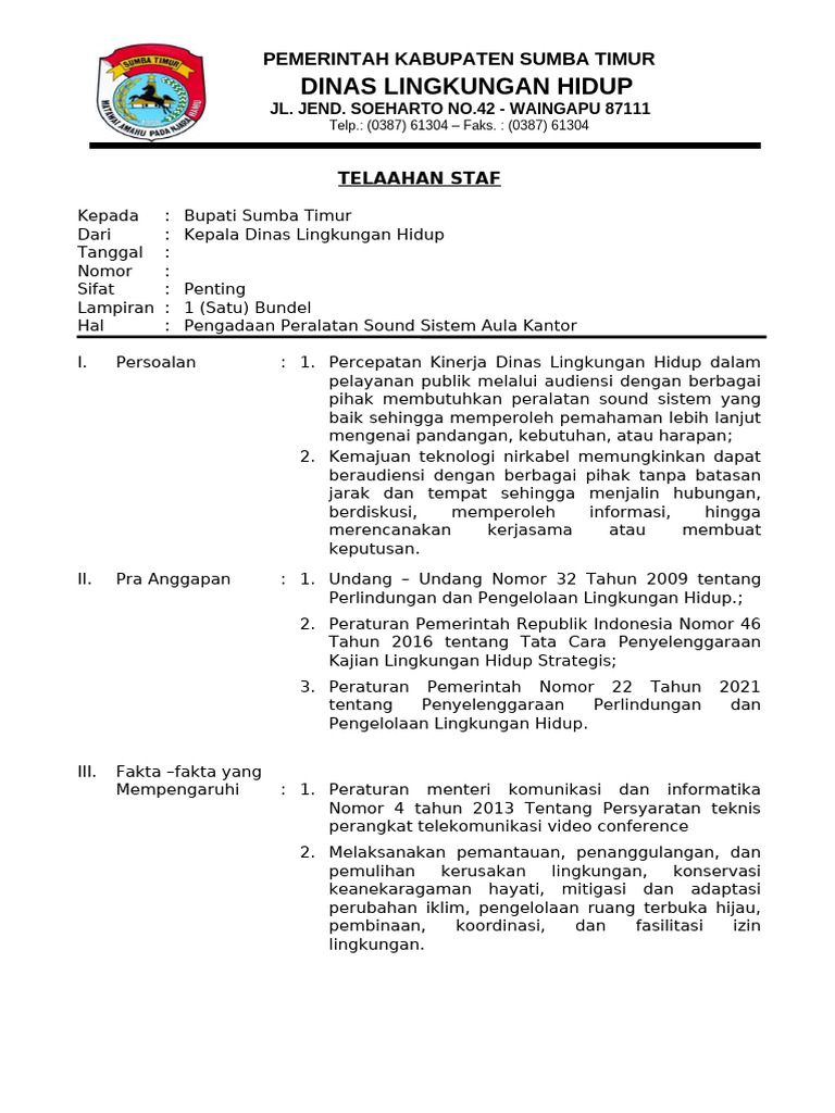 Pengadaan Sound Sistem Dinas Lingkungan | PDF