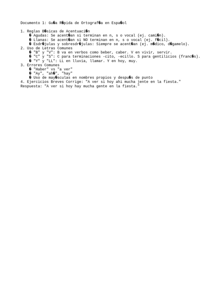 Guía Rápida de Ortografía en Español | PDF