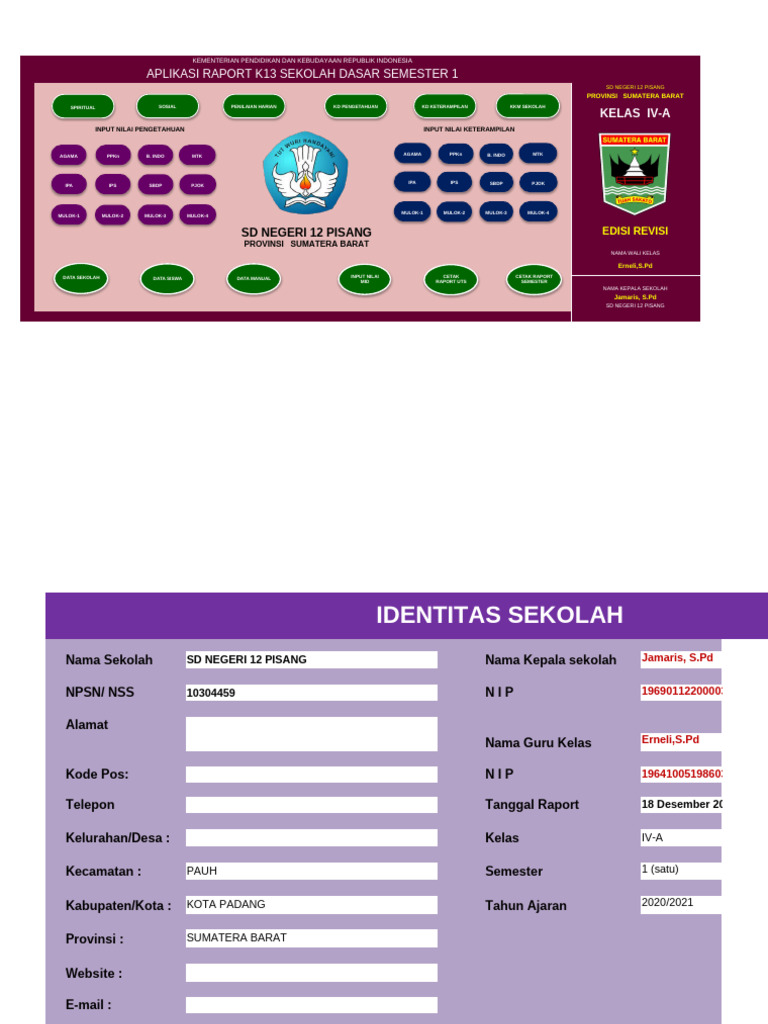 Raport SD Klasik dan K13 | PDF