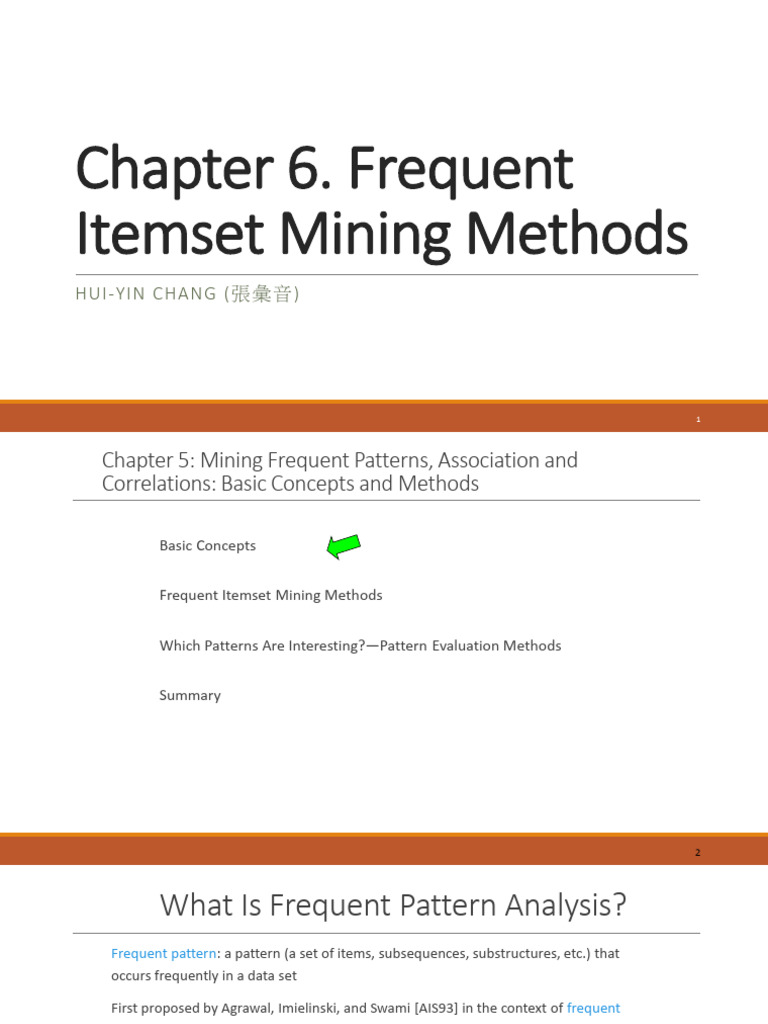 Slide 06 Chapter6 Frequent Itemset Mining Methods | PDF | Data Management | Computing
