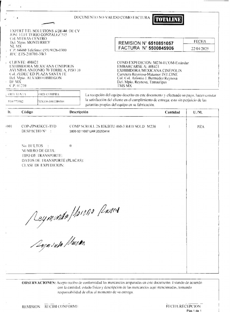 5500845906 Acuse | PDF