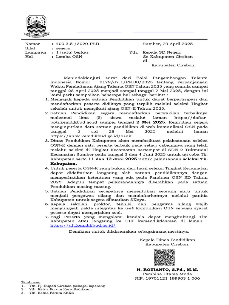 Lomba OSN-K SD 2025 | PDF