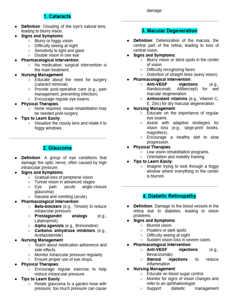 Special Senses Alterations - Disorders (ChatGPT) | PDF | Vertigo | Tinnitus