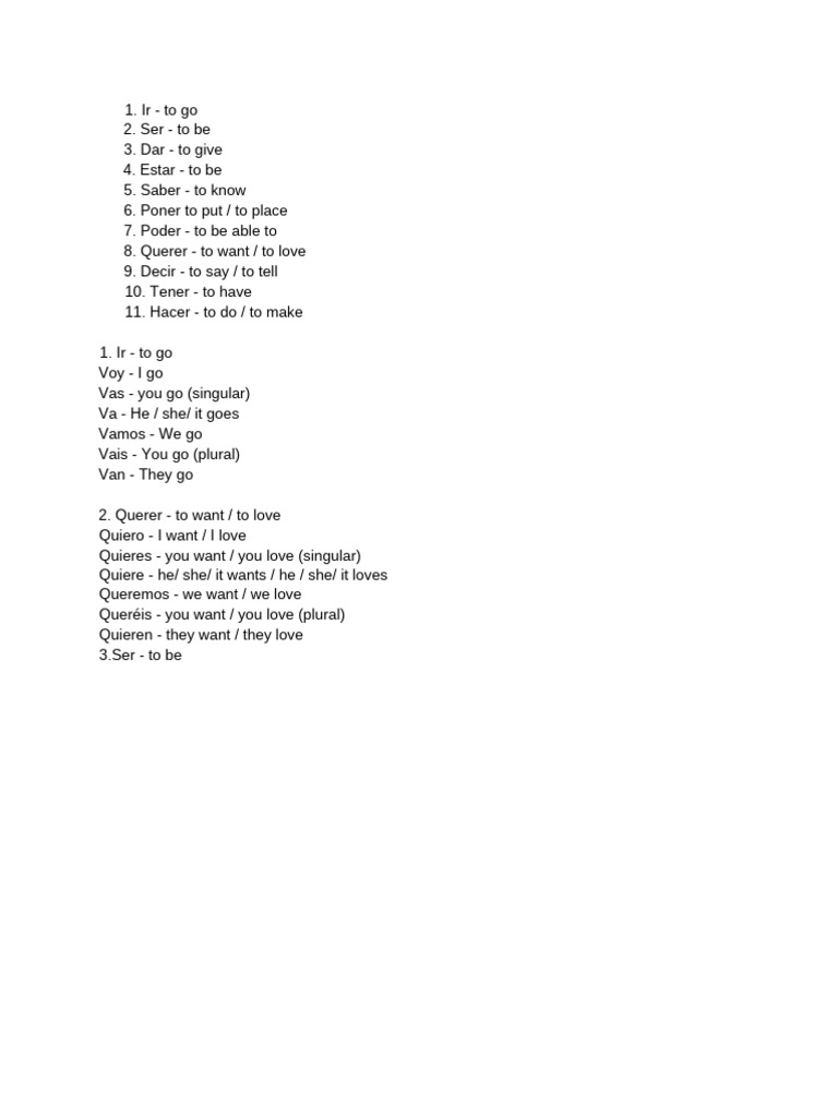(Some) Irregular Verbs in The Present Tense - (List Of) | PDF