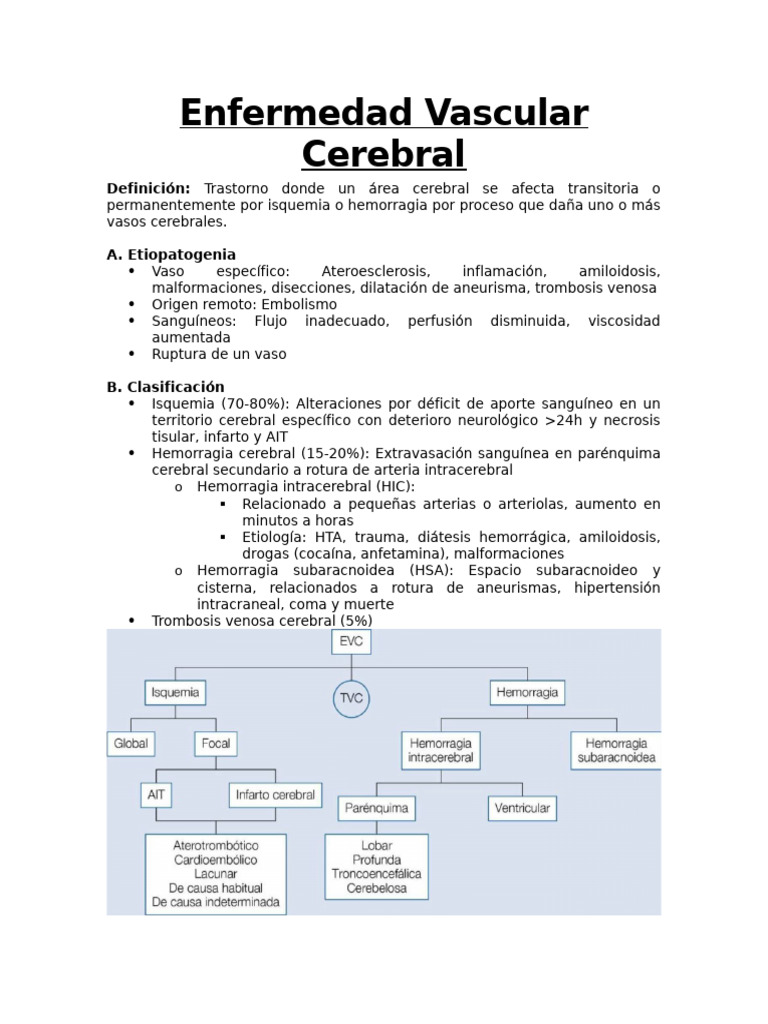 Enfermedad Vascular Cerebral | PDF | Isquemia | Sistema nervioso
