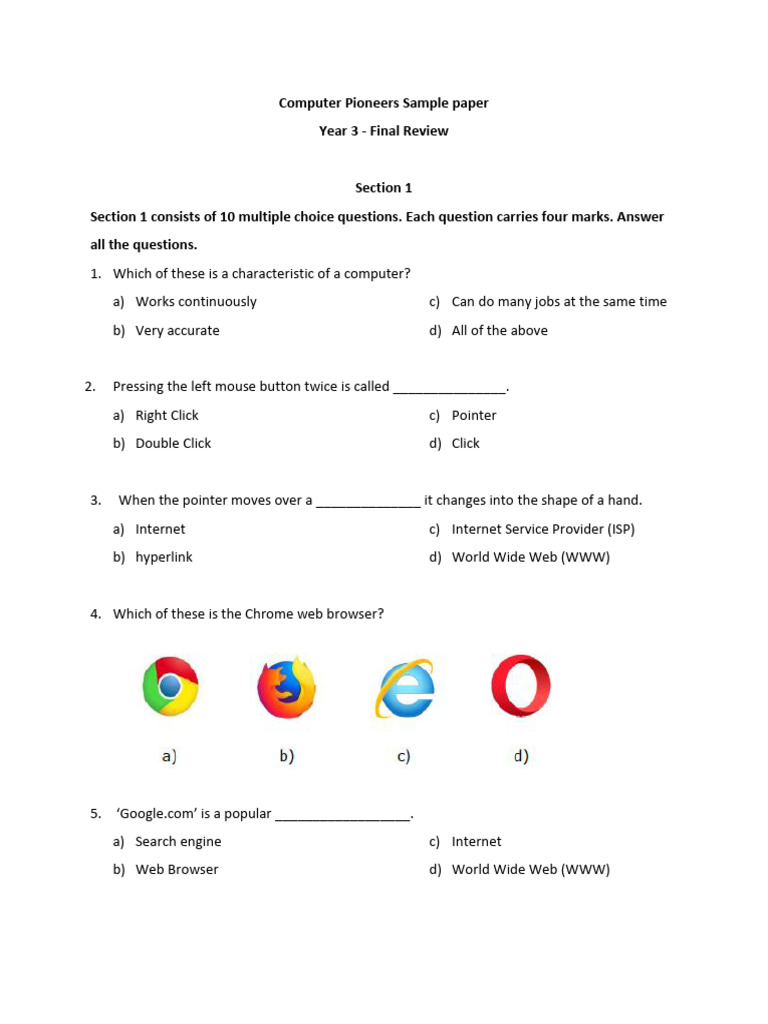 Year 3 R3 Sample Paper | PDF | World Wide Web | Internet & Web