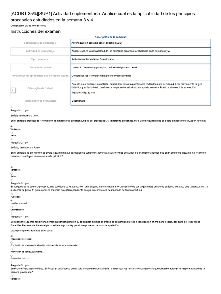 10-10 PENAL I Examen - (ACDB1-35%) (SUP1) Actividad Suplementaria ...