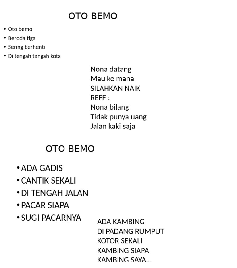 OTO BEMO-diminta Bu Rum | PDF