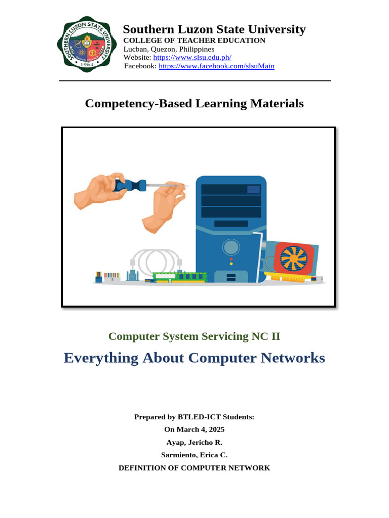 Computer System Servicing NC II Everything About Computer Networks ...