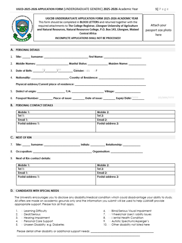 Diploma Application Form 25 - 26 | PDF | Qualifications | Educational ...