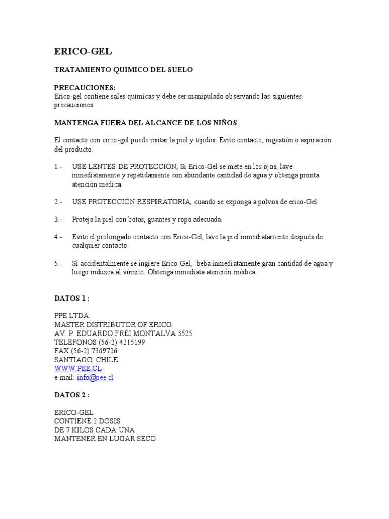 Erico Gel | PDF