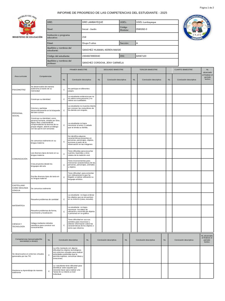 Sanchez Huaman Keren Maisie - 23046678900040 | PDF | Datos | Cognición