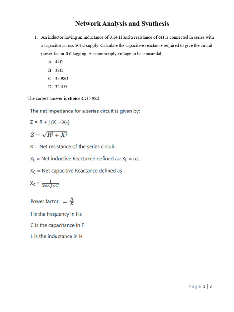 Network Analysis and Synthesis Read Me | PDF