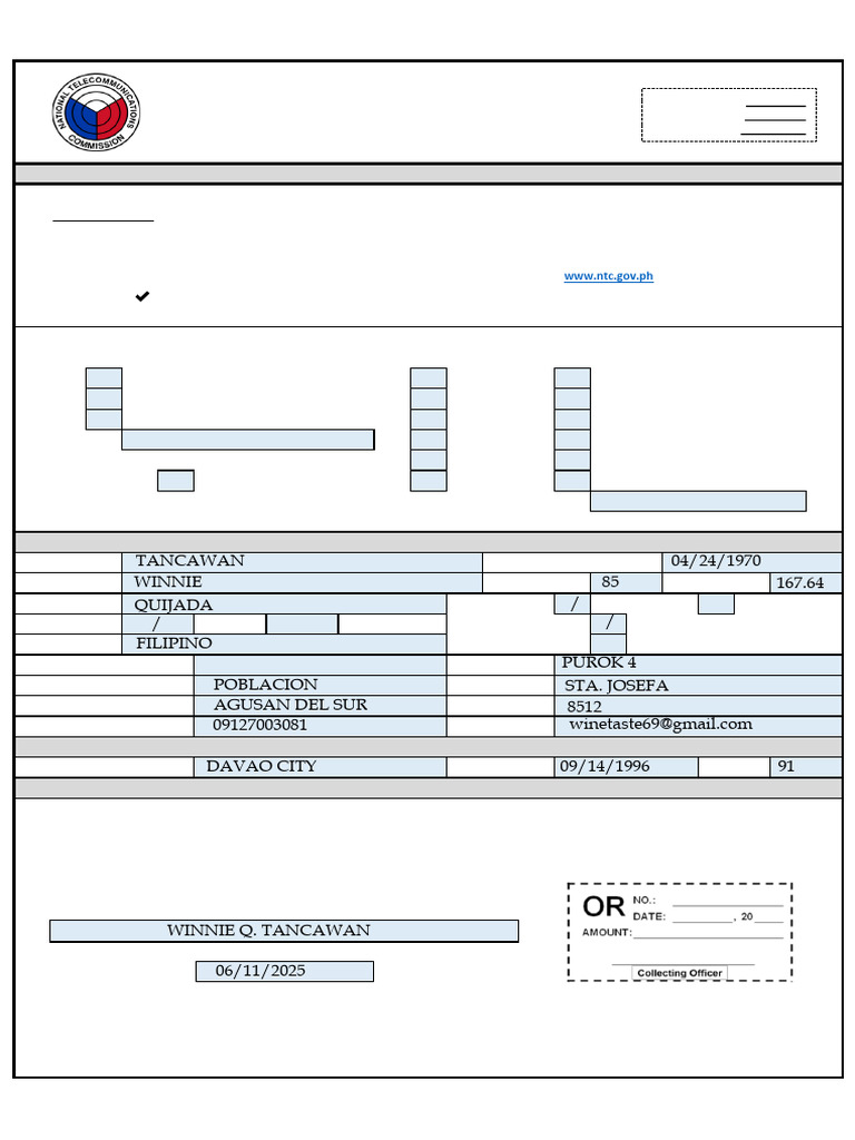 Form No. NTC 1 02 APPLICATION FOR RADIO OPERATOR CERTIFICATE | PDF