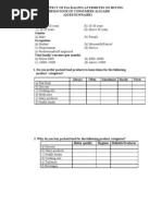 Questionnaire FMCG Packaging | PDF | Business | Foods