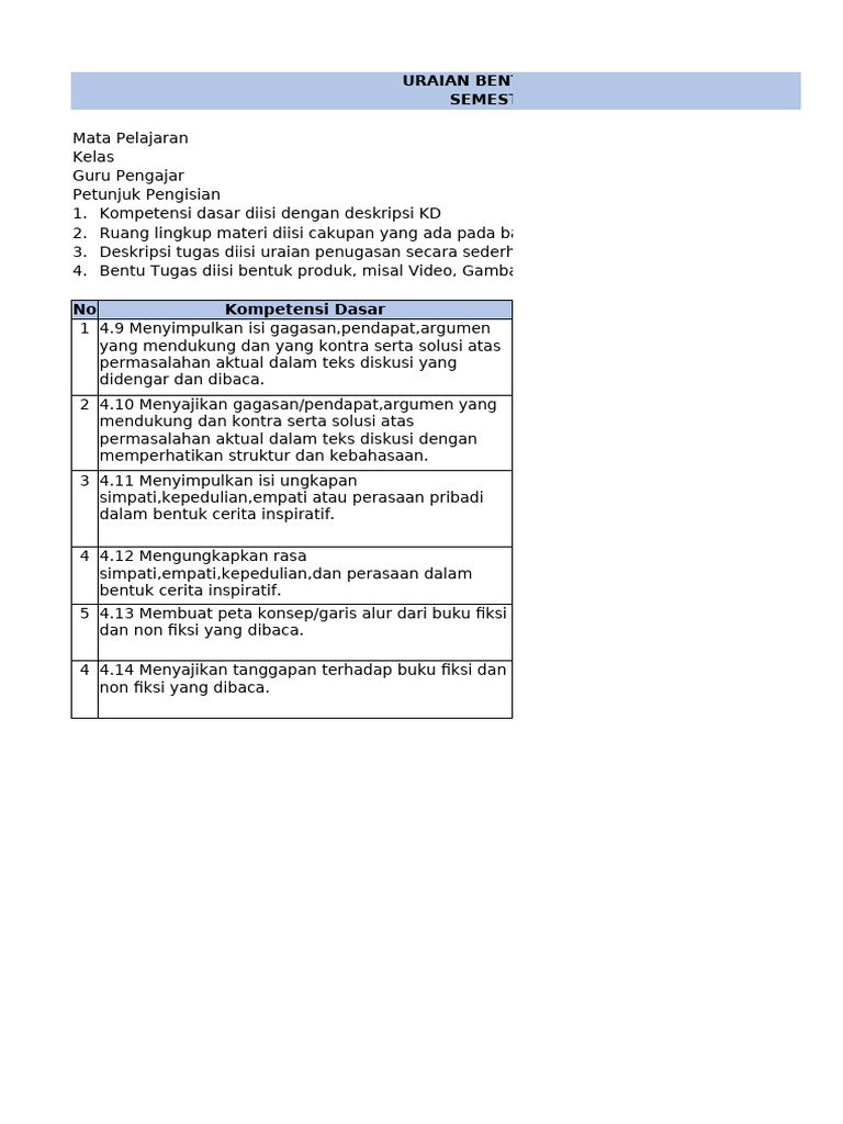 Form Kolaborasi PHK BINDO Kelas IX | PDF