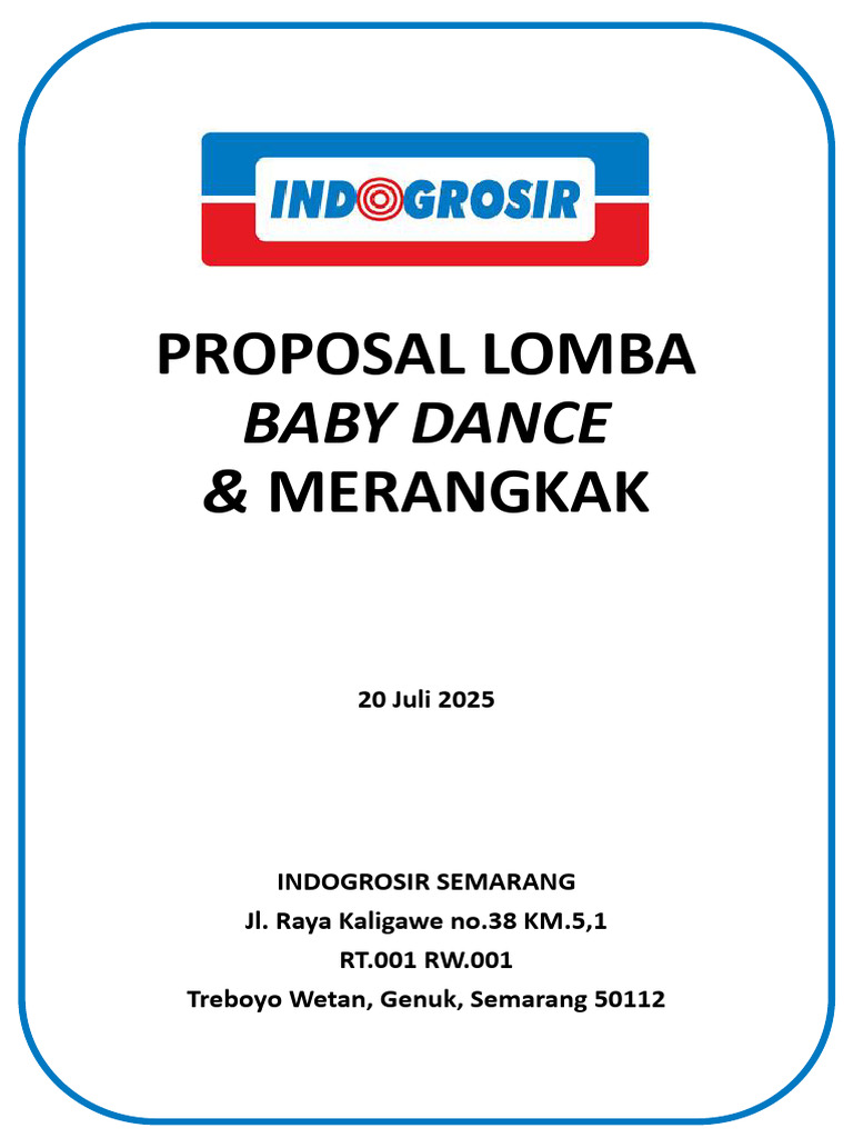 Proposal Lomba Baby Dance & Merangkak - SANGHIANG | PDF