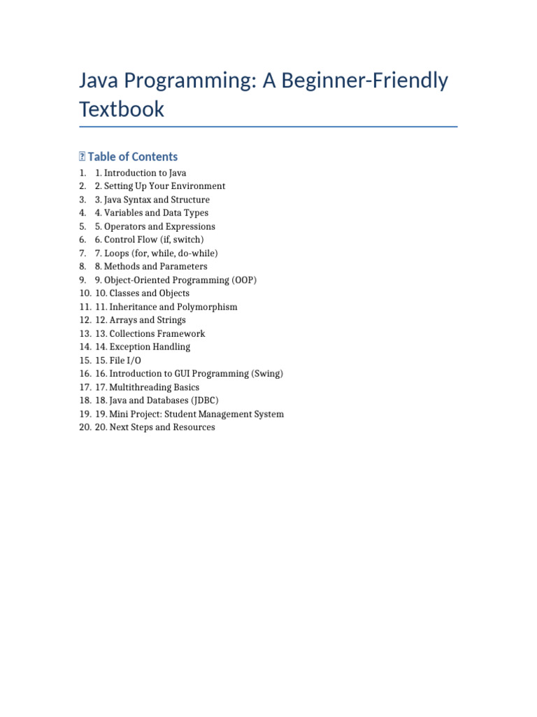Java Beginner Textbook | PDF