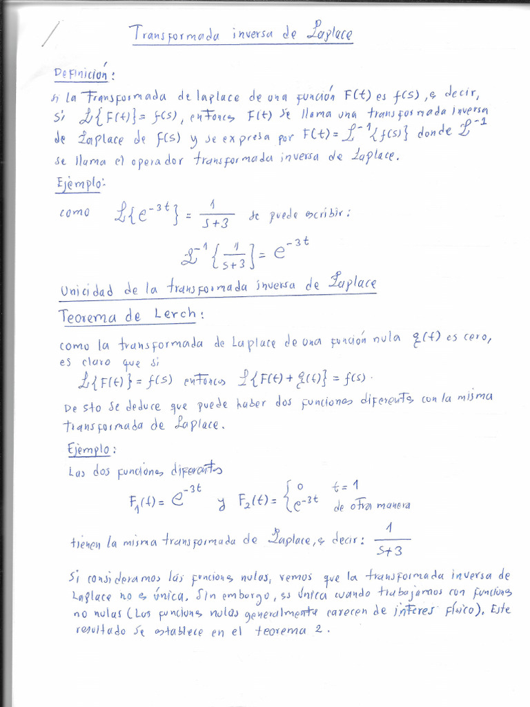 Transformada Inversa de Laplace | PDF