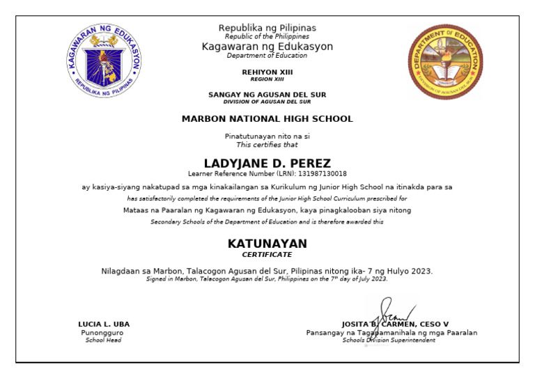 Certificates of Completion and Diploma | PDF
