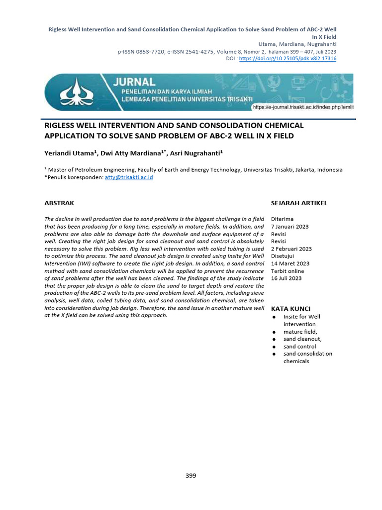 Rigless Well Intervention and Sand Conso | PDF | Oil Well | Pressure
