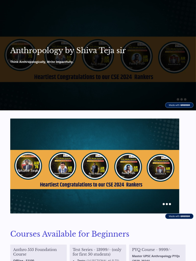 Anthro 555 Course by Shiva Teja | PDF | Anthropology
