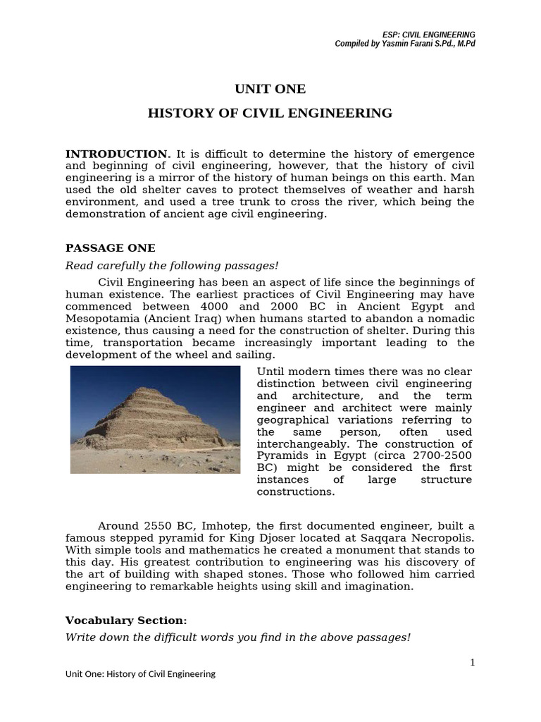 History of Civil Engineering Overview | PDF | Engineering | Civil ...