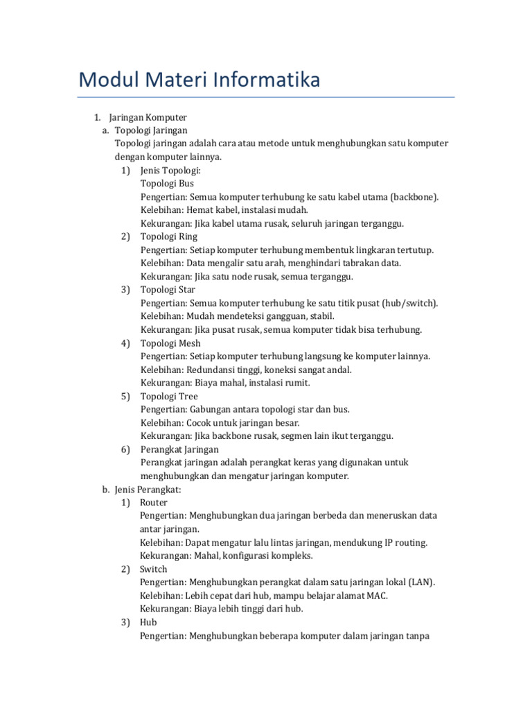 Modul Materi Informatika | PDF