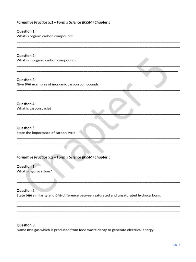 Formative and Summative Practise Science C5 | PDF | Fat | Palm Oil