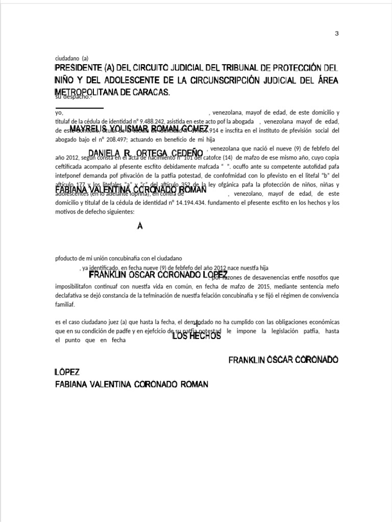 Modelo Privacion Patria Potestad | PDF | Violencia | Pensión alimenticia