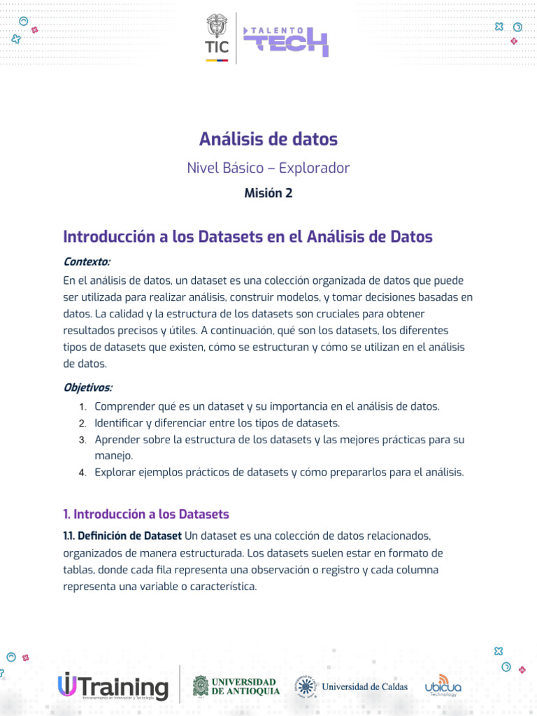 Introducción A Los Datasets en El Análisis de Datos | PDF | Análisis de ...