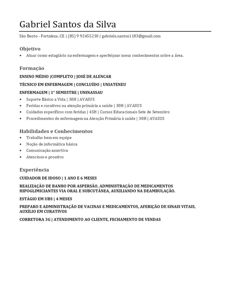 Curriculo Gabriel | PDF