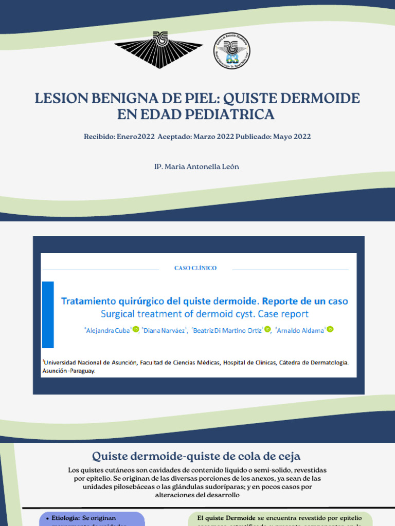 Caso Clínico Quiste Dermoide | PDF | Piel | Enfermedades y trastornos