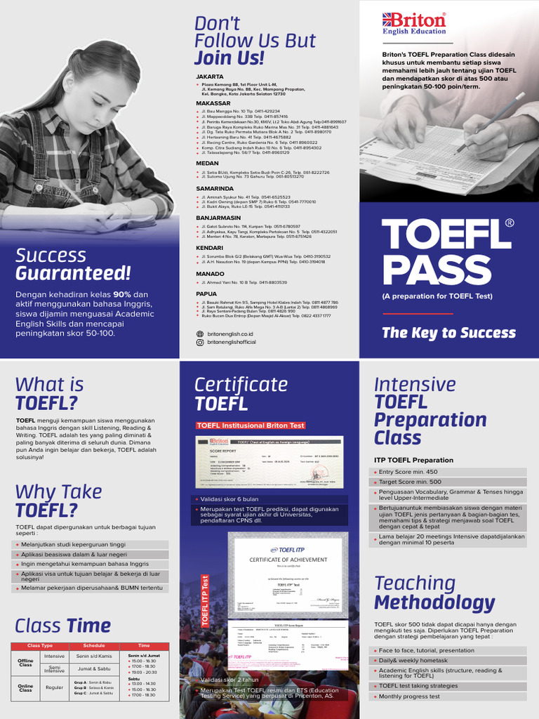 Kelas Persiapan TOEFL Briton Kemang | PDF