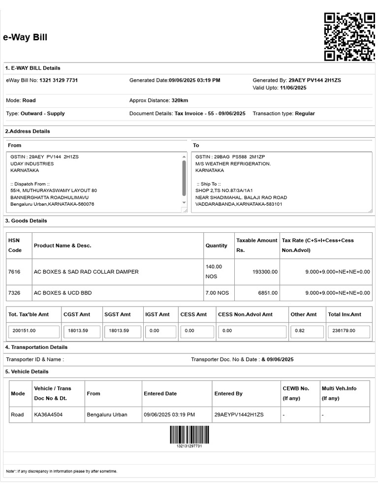 Uday June234 - E-Way Bill System | PDF | Government | Economy Of India