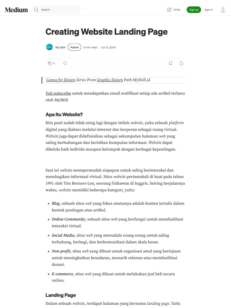 Creating Website Landing Page | PDF