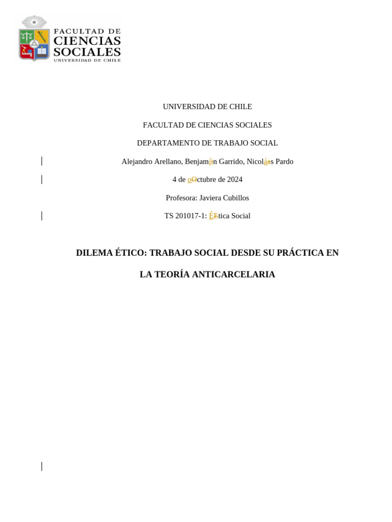 Dilema Ético en Trabajo Social Anticárcel | PDF | Trabajo Social | Prisión