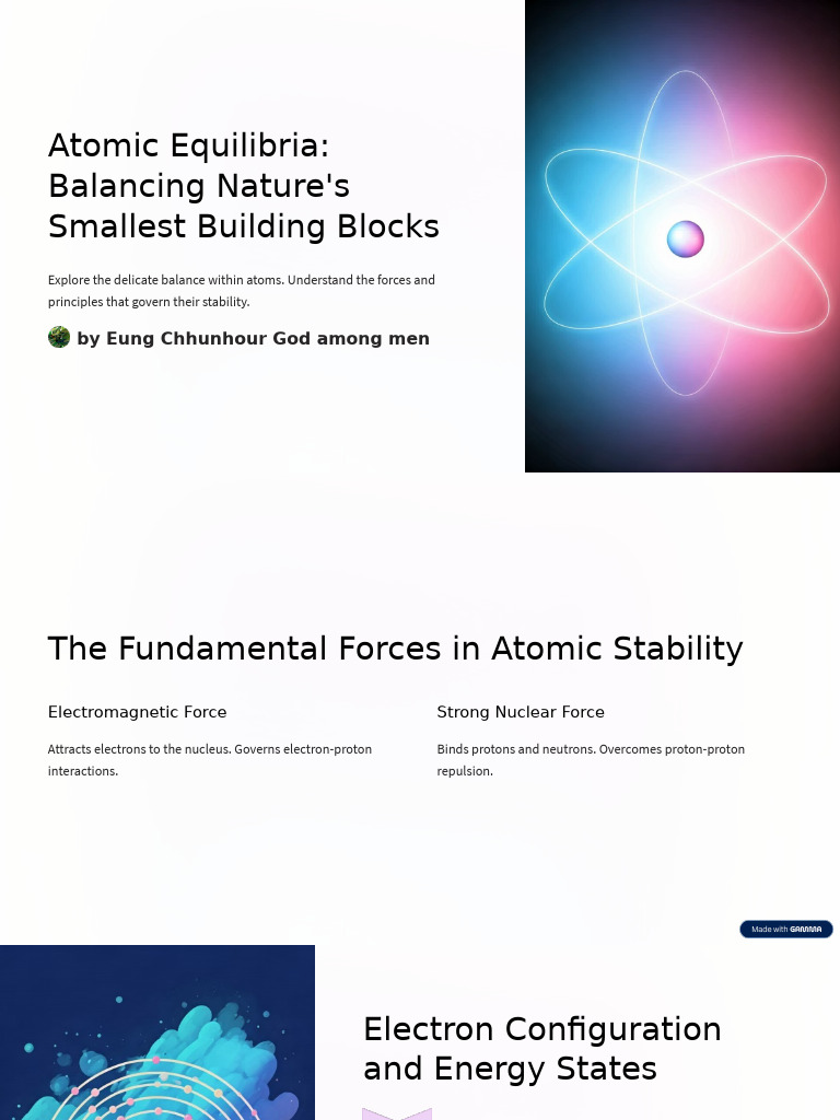 Atomic Equilibria Balancing Natures Smallest Building Blocks | PDF