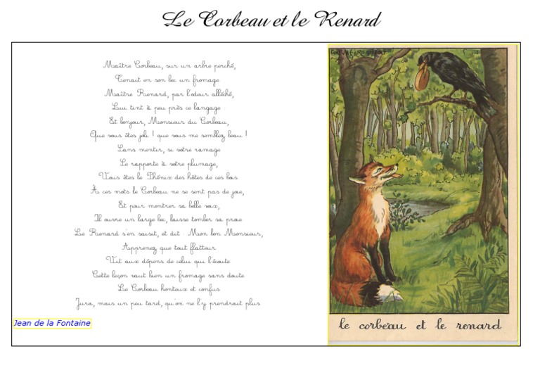 Fable Le Corbeau et le Renard | PDF