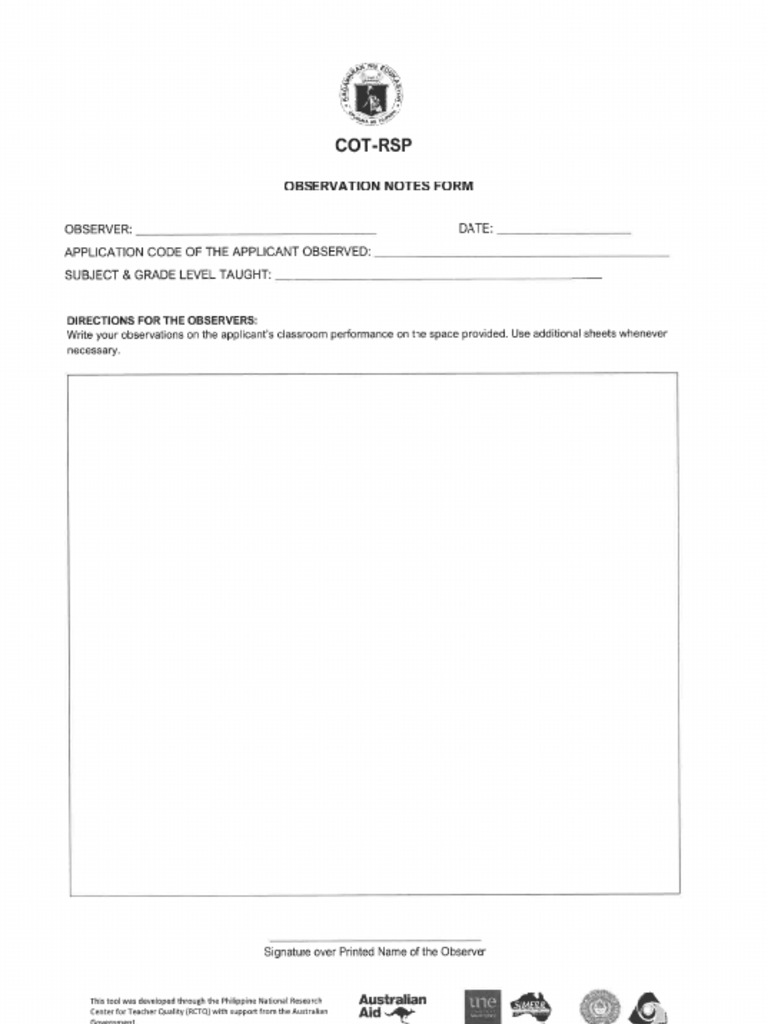 COT Form | PDF