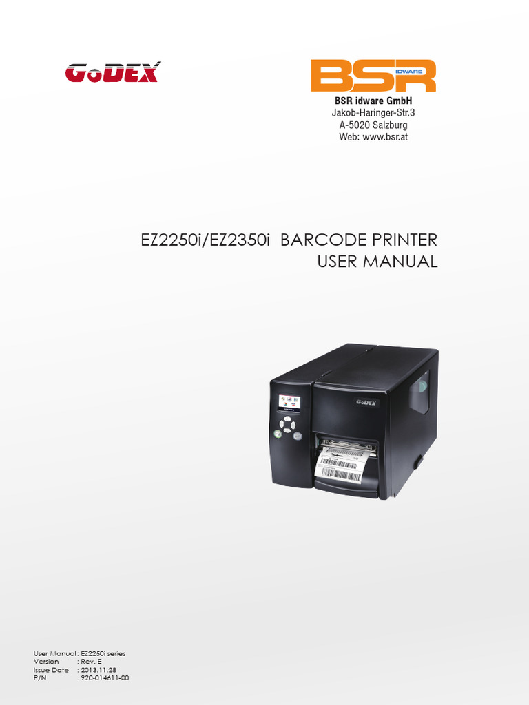 Godex EZ2250i EZ2350i User Manual 2016 en | PDF | Printer (Computing) | Electromagnetic Interference