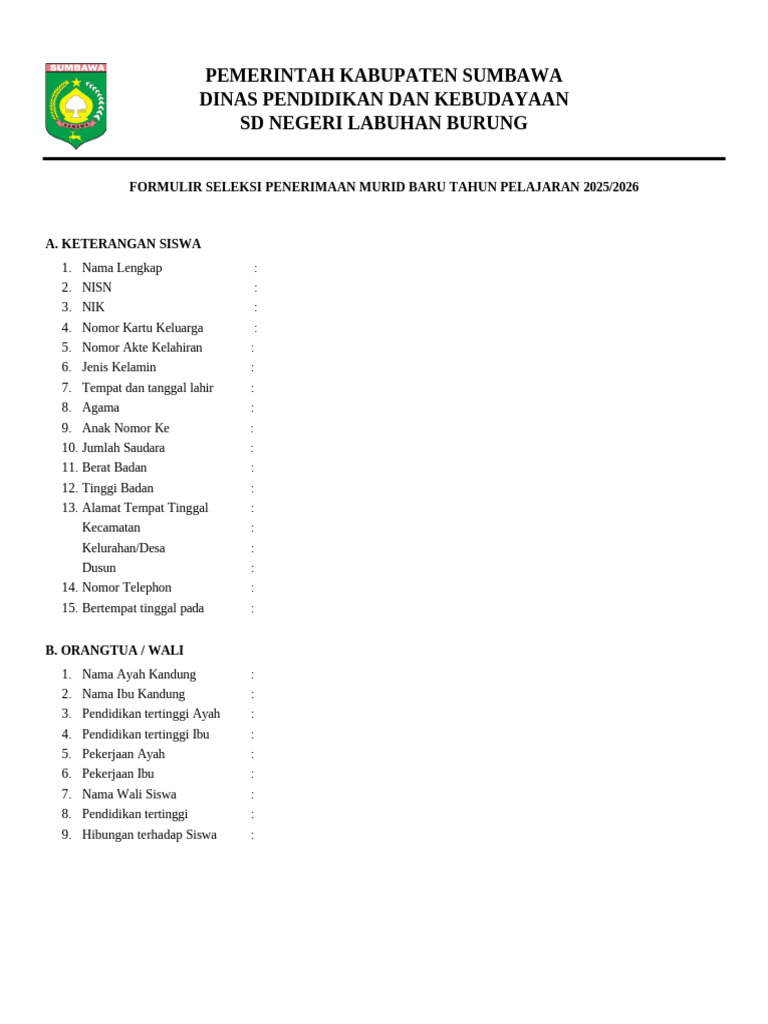 Formulir SPMB | PDF