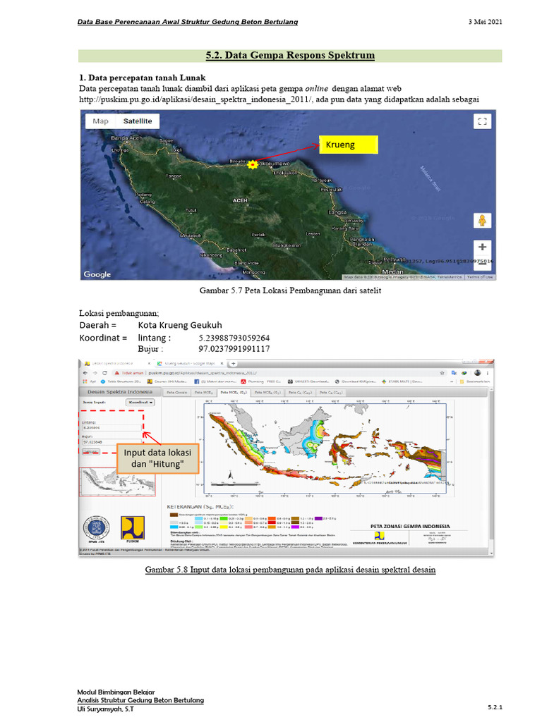 5.2 Cara Membuat Data Koefisien Beban Gempa Respons Spektrum | PDF