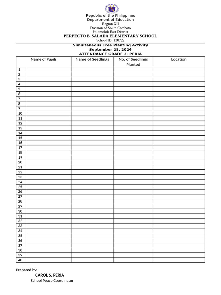 Tree Planting Attendance | PDF