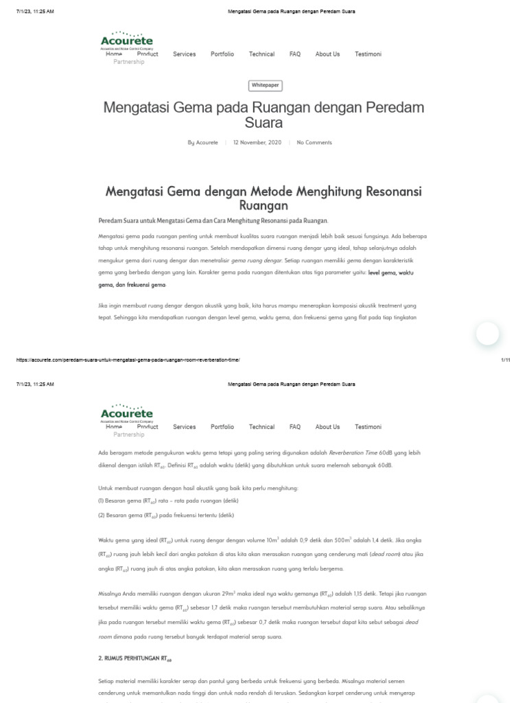 Peredam Suara untuk Atasi Gema Ruangan | PDF
