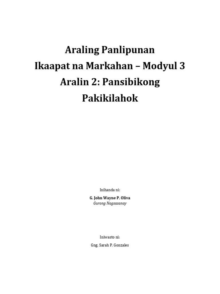 AP10 Modyul 3 Aralin 2 | PDF