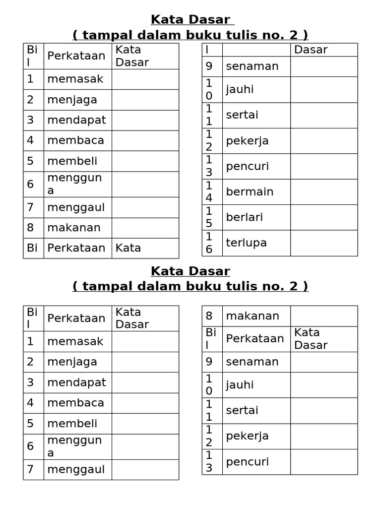 Lemb Kata Dasar | PDF