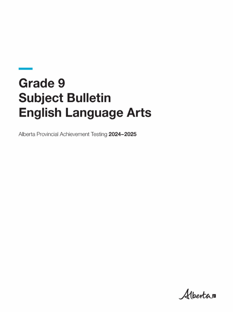 Grade 9 ELA 2024-2025 Subject Bulletin | PDF | Multiple Choice ...